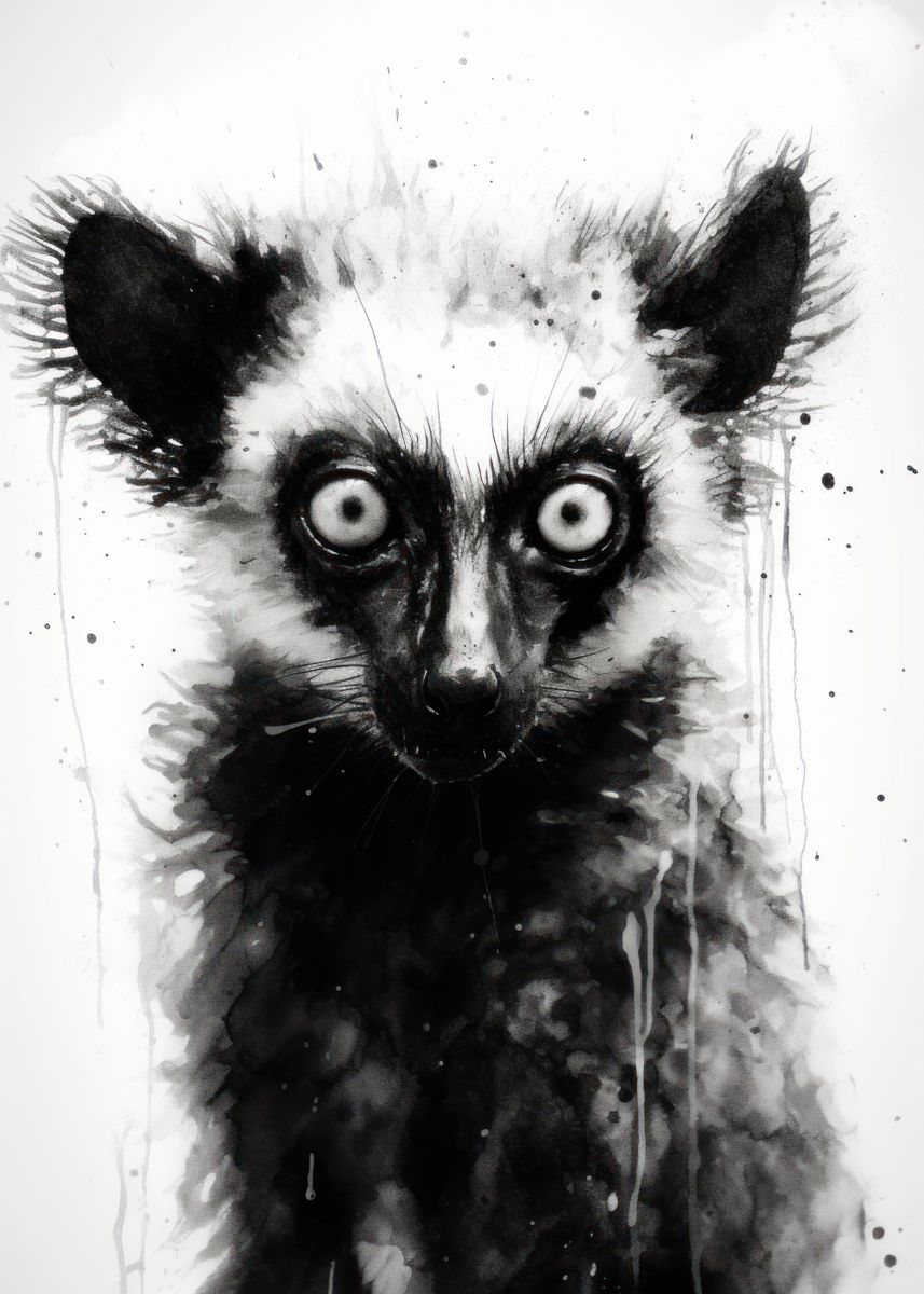 'Lemur Beauty Watercolor' Poster, picture, metal print, paint by Usama ...