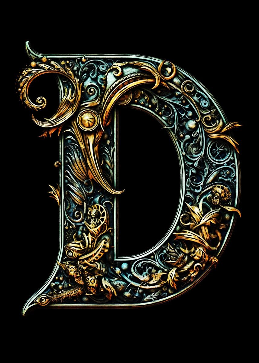 'Letter D' Poster, picture, metal print, paint by Fachrul Abqary | Displate