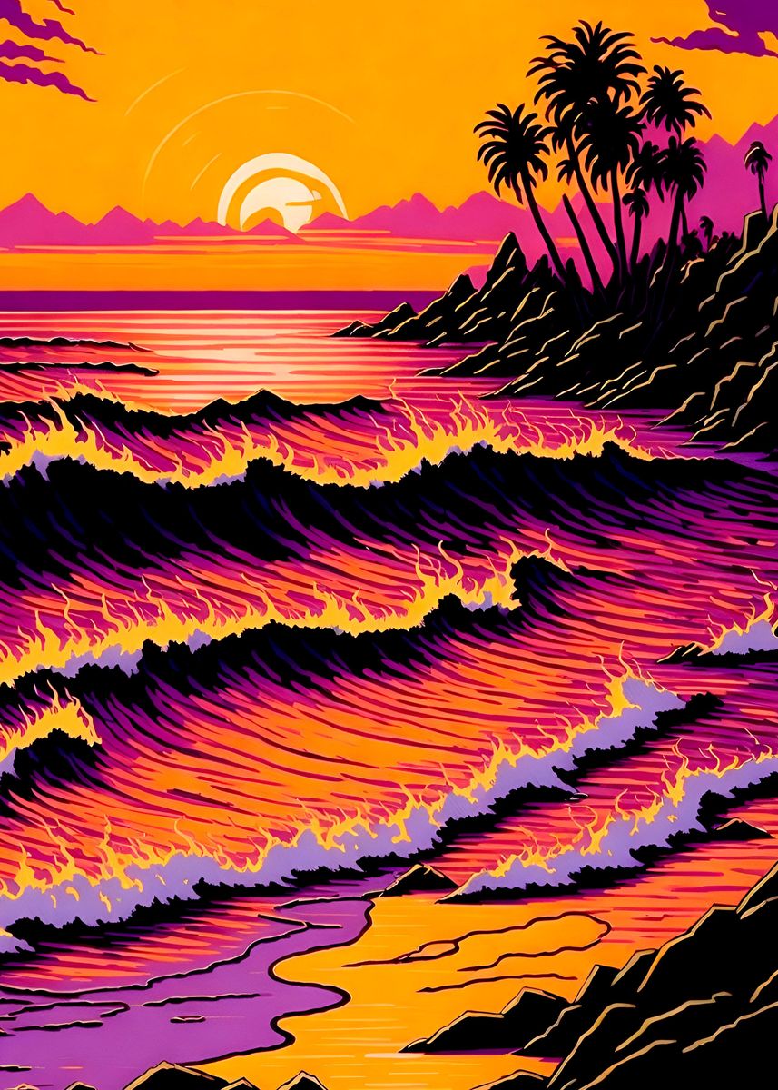 'Waves' Poster by Long Shot | Displate