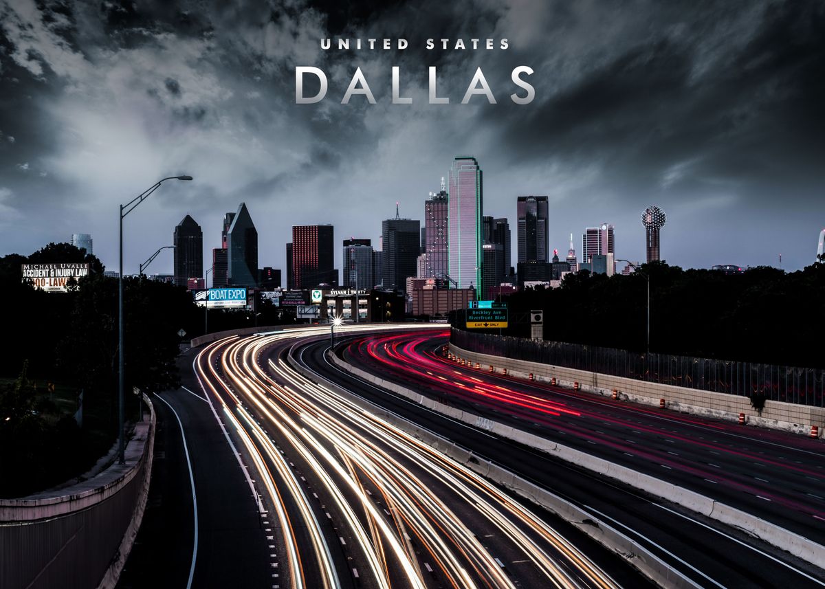 'Dallas City Skyline' Poster by Oneil Photography | Displate