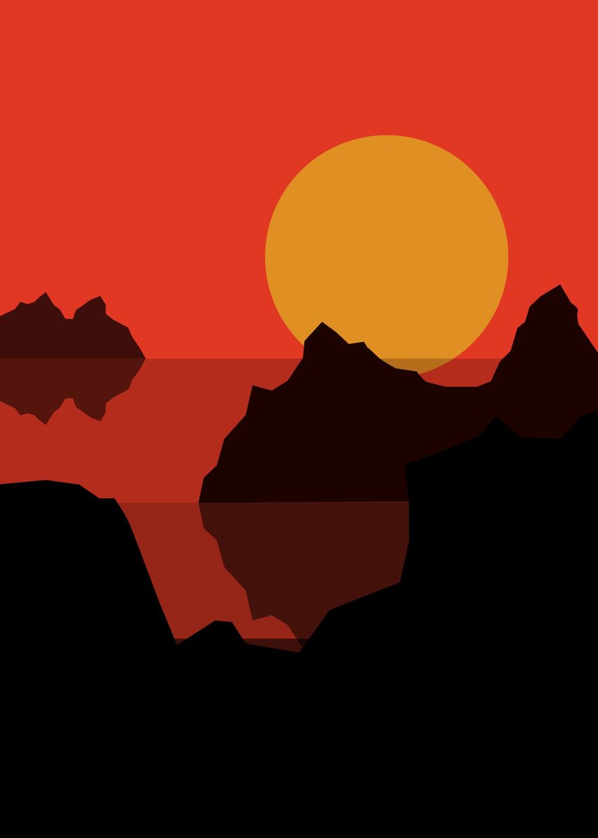 'Skyline with Sea' Poster, picture, metal print, paint by Wisnu ...