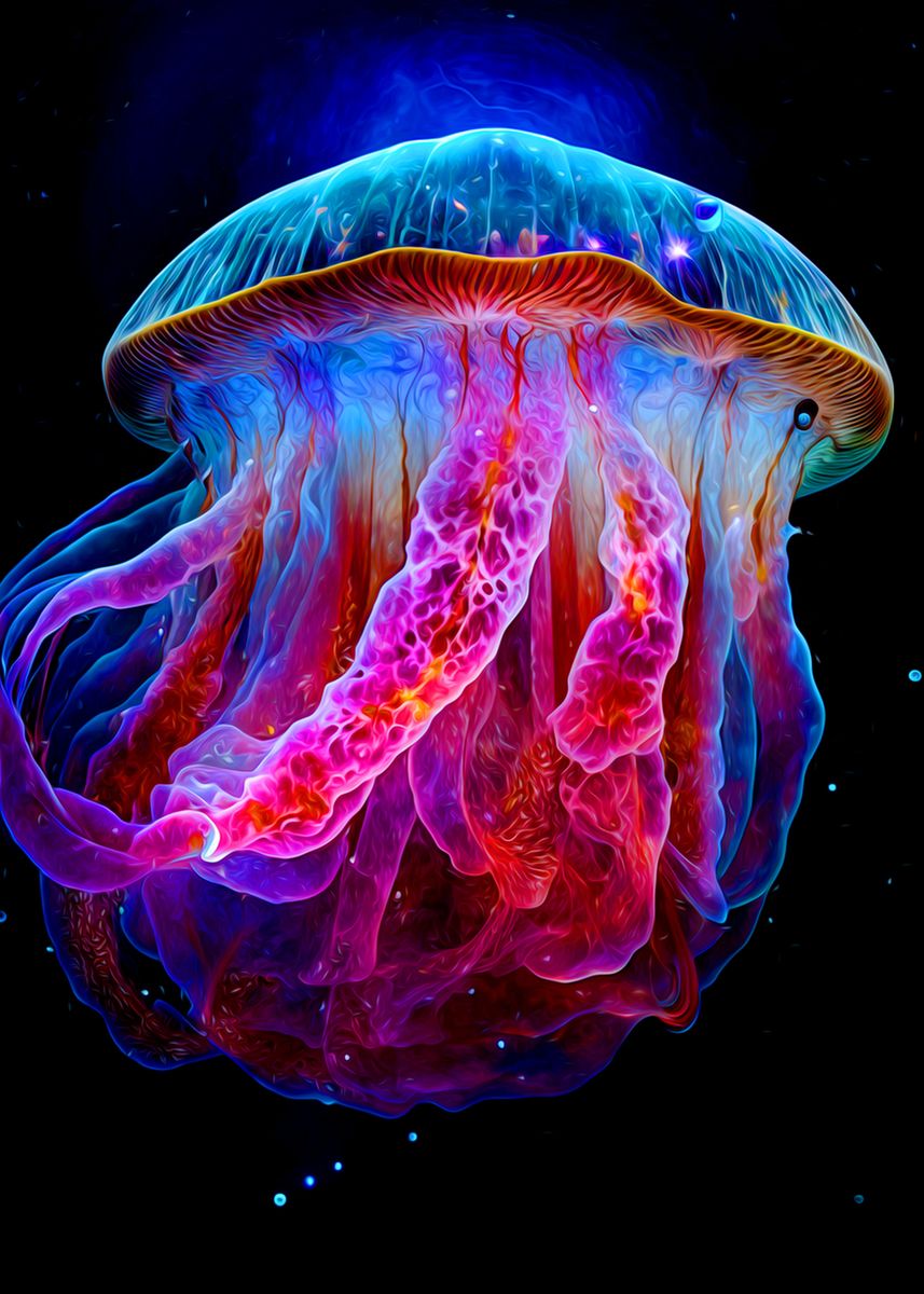 'Jellyfish' Poster, picture, metal print, paint by dung nguyen | Displate