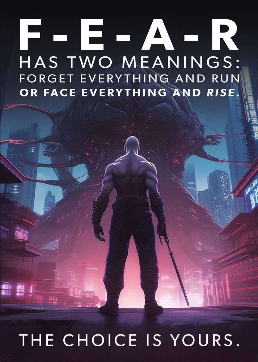 'Fear Has Two Meanings' Poster, picture, metal print, paint by CHAN ...