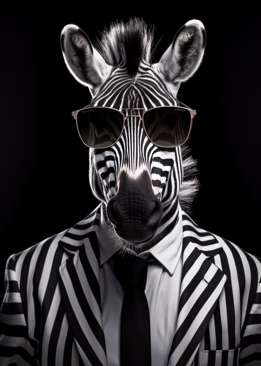 'Cool Zebra Wallpaper' Poster, picture, metal print, paint by Future ...