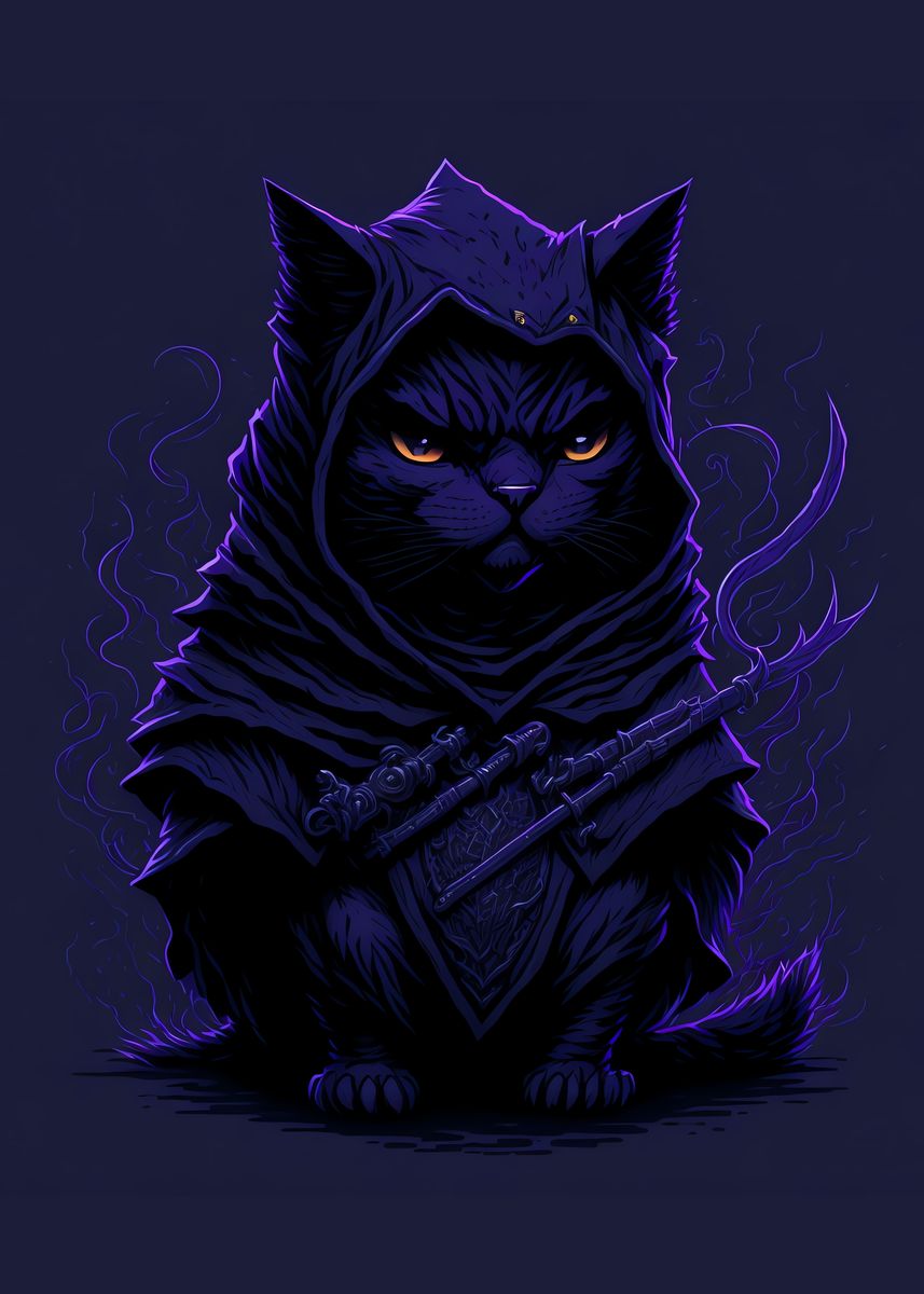 'assassin cat' Poster, picture, metal print, paint by Jauhari Picture ...