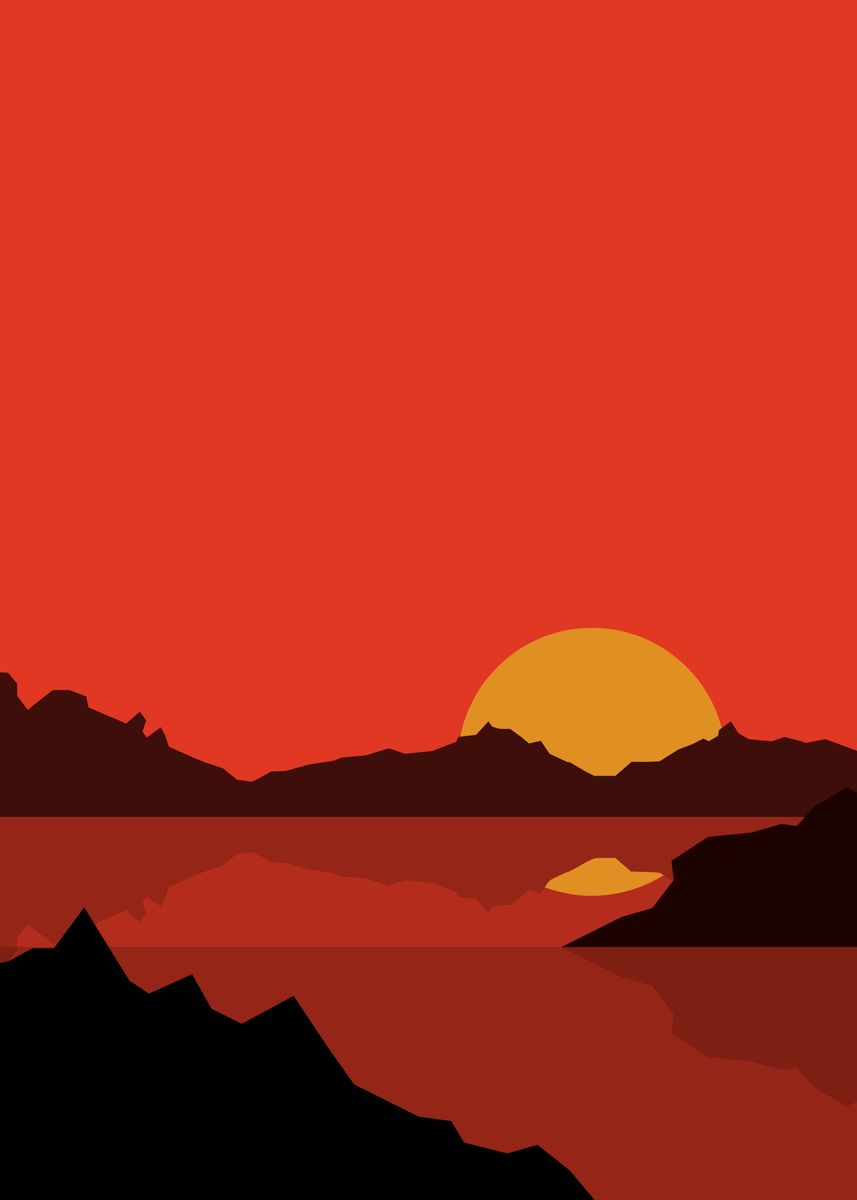 'Skyline Minimalist Nature' Poster, picture, metal print, paint by ...