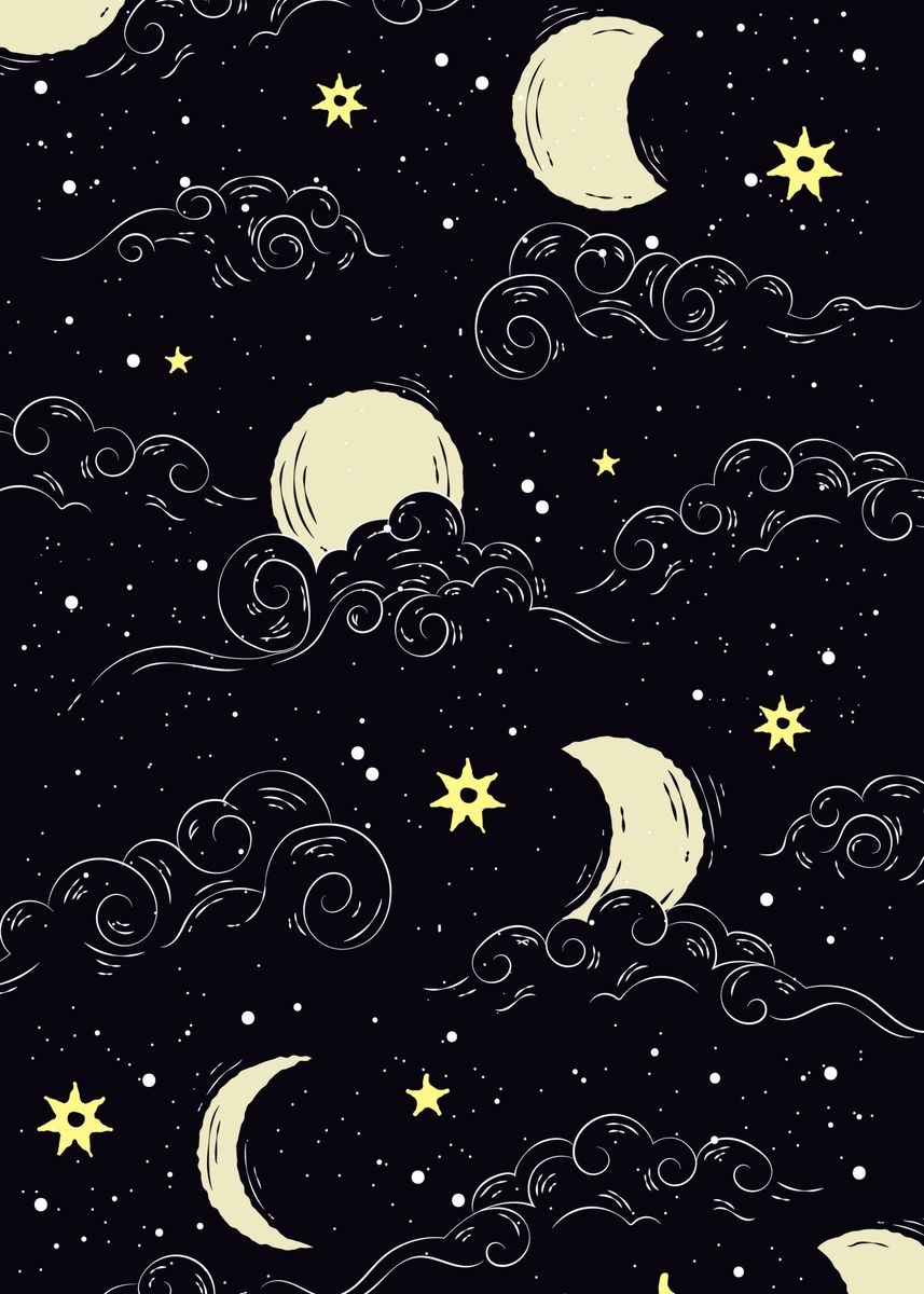 'Whimsigoth Celestial Moon' Poster, picture, metal print, paint by ...