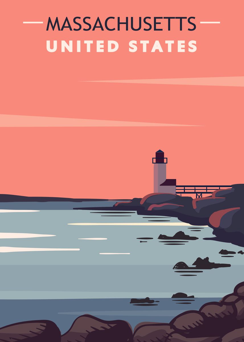 'Massachusetts' Poster, picture, metal print, paint by Le Thi Thu Hien ...