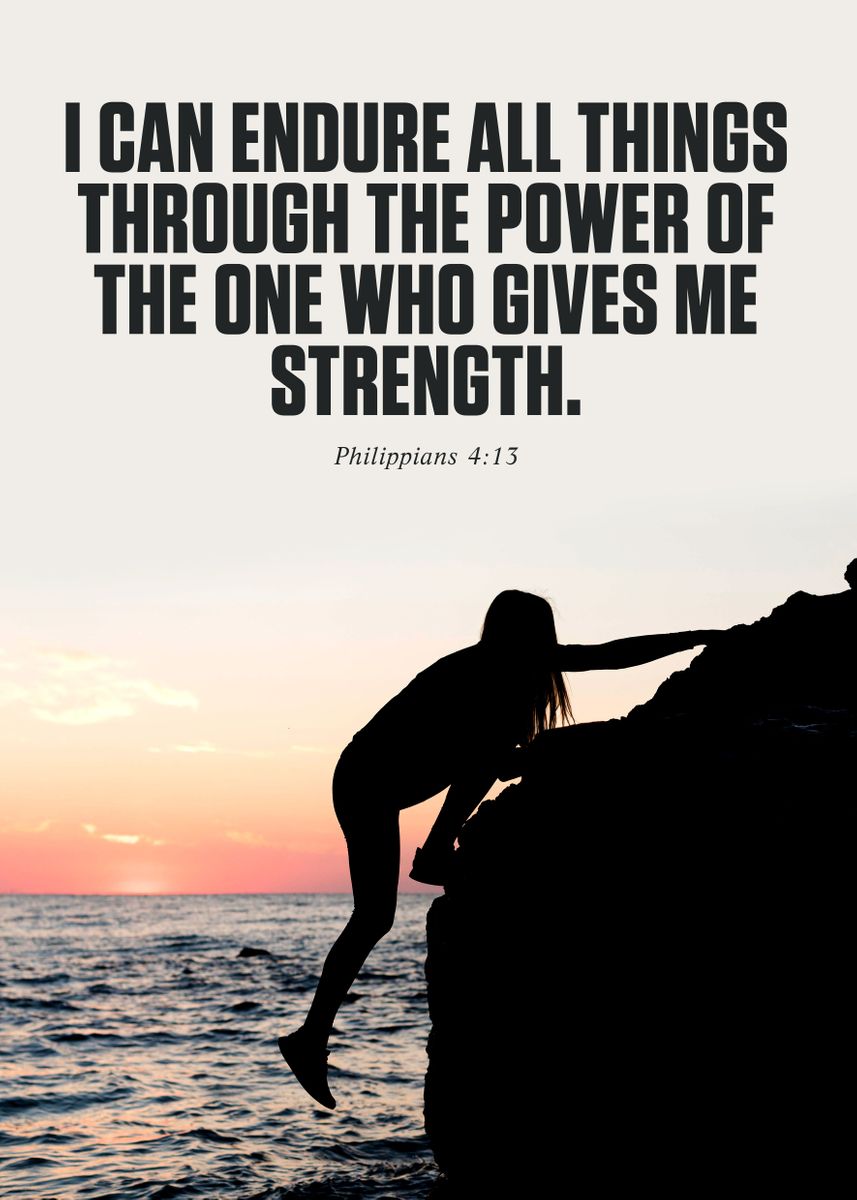 'Bible Verse About Strength' Poster, picture, metal print, paint by ...