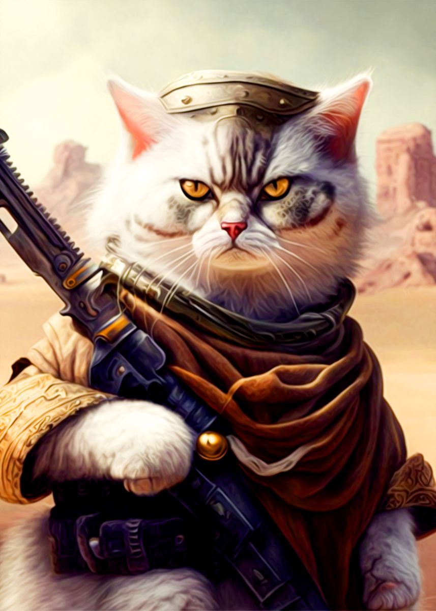 'Mafia Cat' Poster, picture, metal print, paint by huy bui | Displate