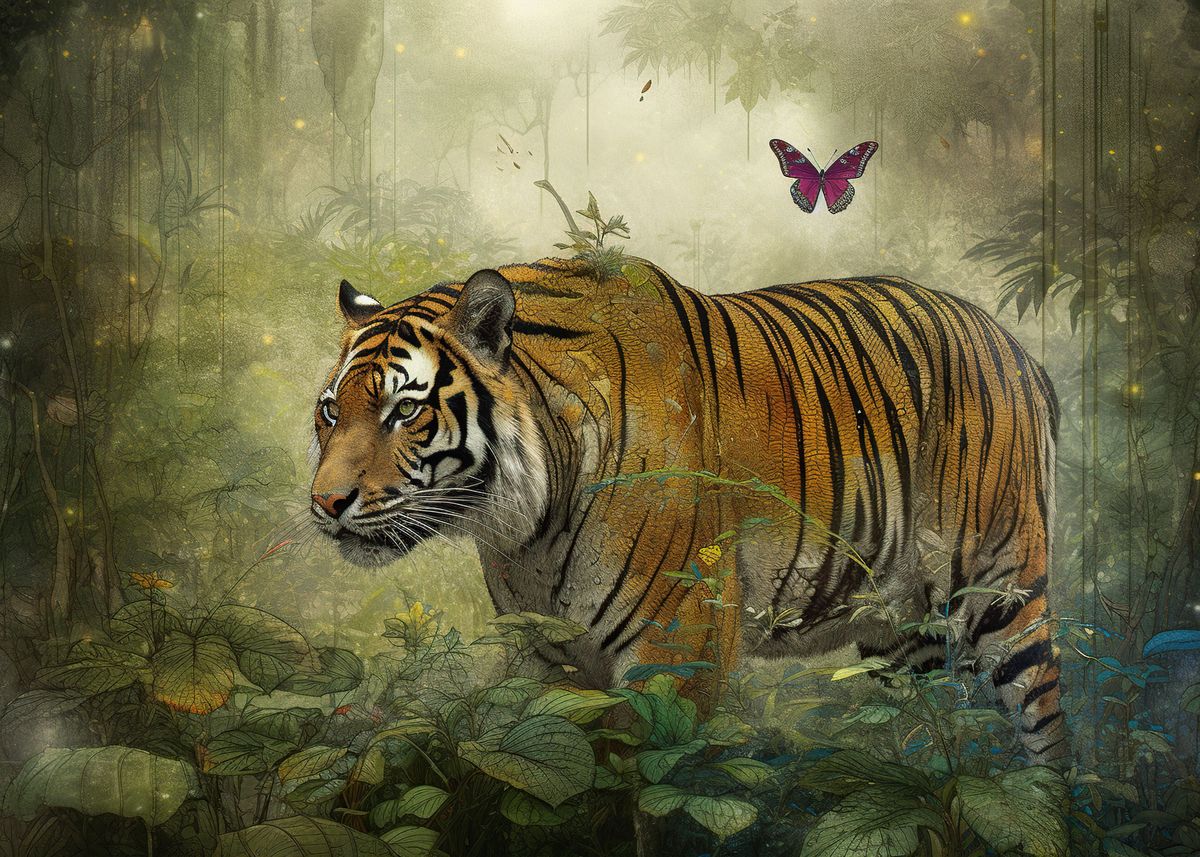 'Mystical Tiger Digital Art' Poster by Meyer Snider | Displate