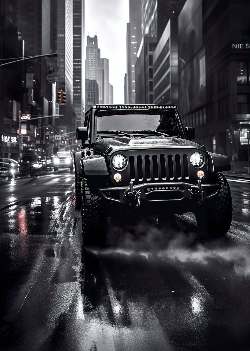 'Jeep' Poster, picture, metal print, paint by MaluBobo | Displate