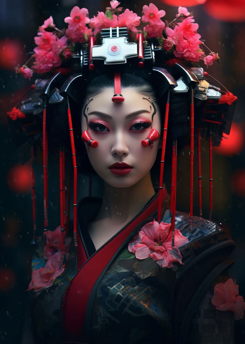'Cyberpunk geisha' Poster by Graphic Japanese | Displate