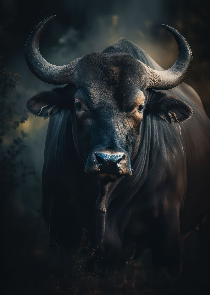'Regal bull' Poster, picture, metal print, paint by Zooscape Wildlife ...