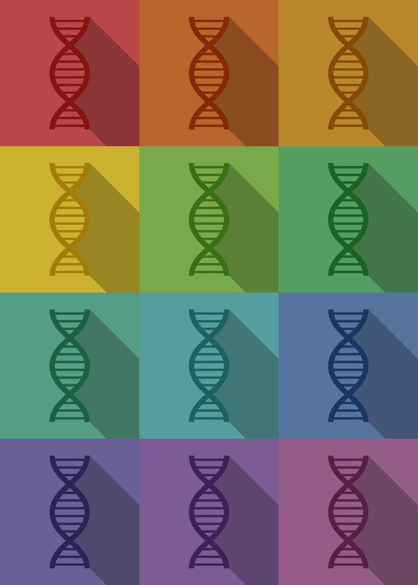 'DNA Science Icons Pop Art' Poster by 84PixelDesign | Displate