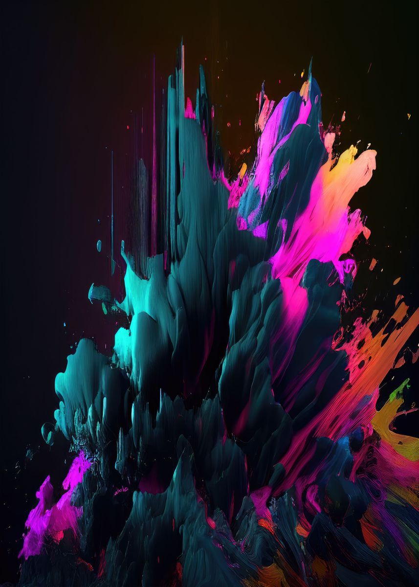 'Abstract smoke explosion' Poster, picture, metal print, paint by ...