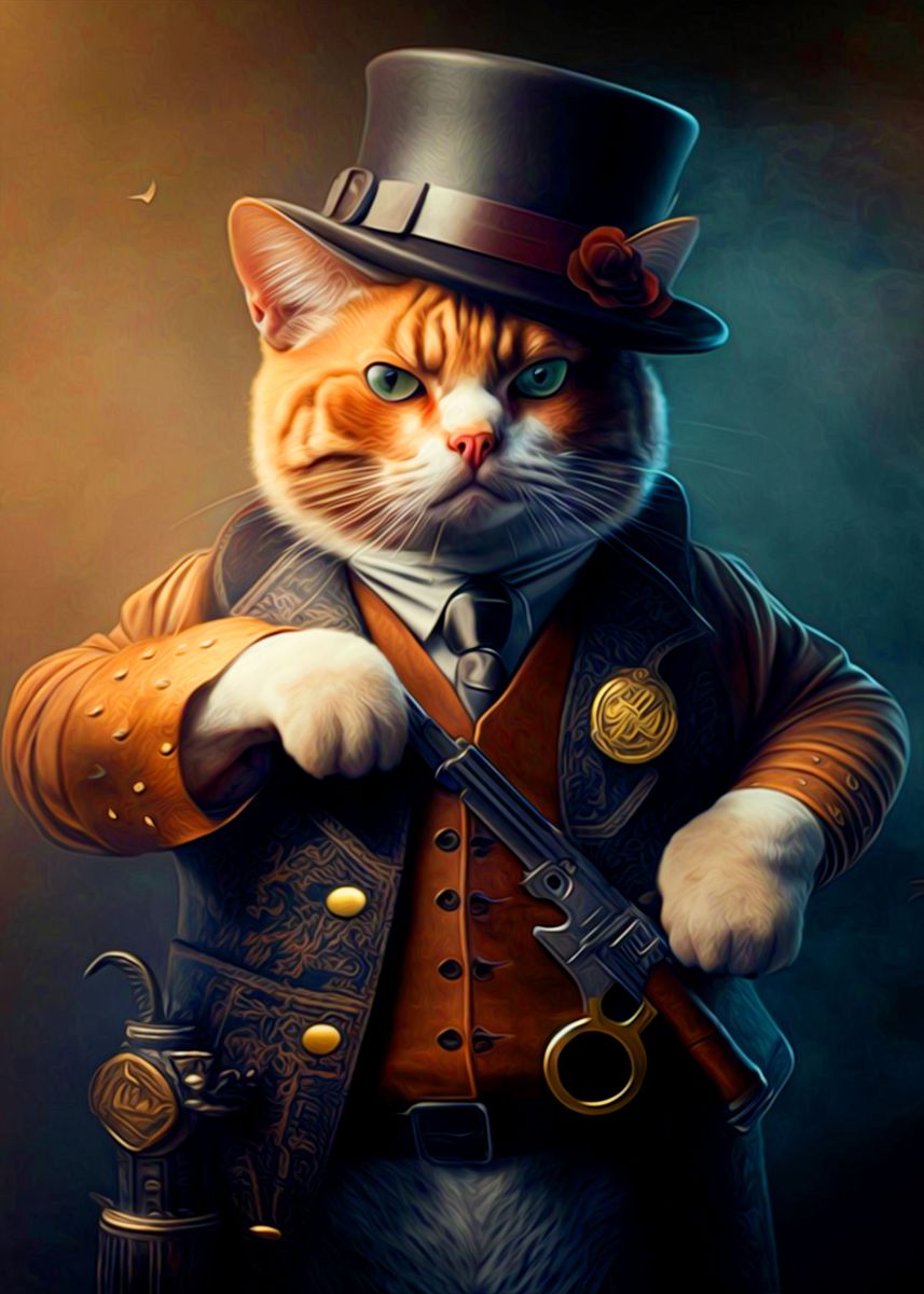 'Mafia Cat' Poster by huy bui | Displate