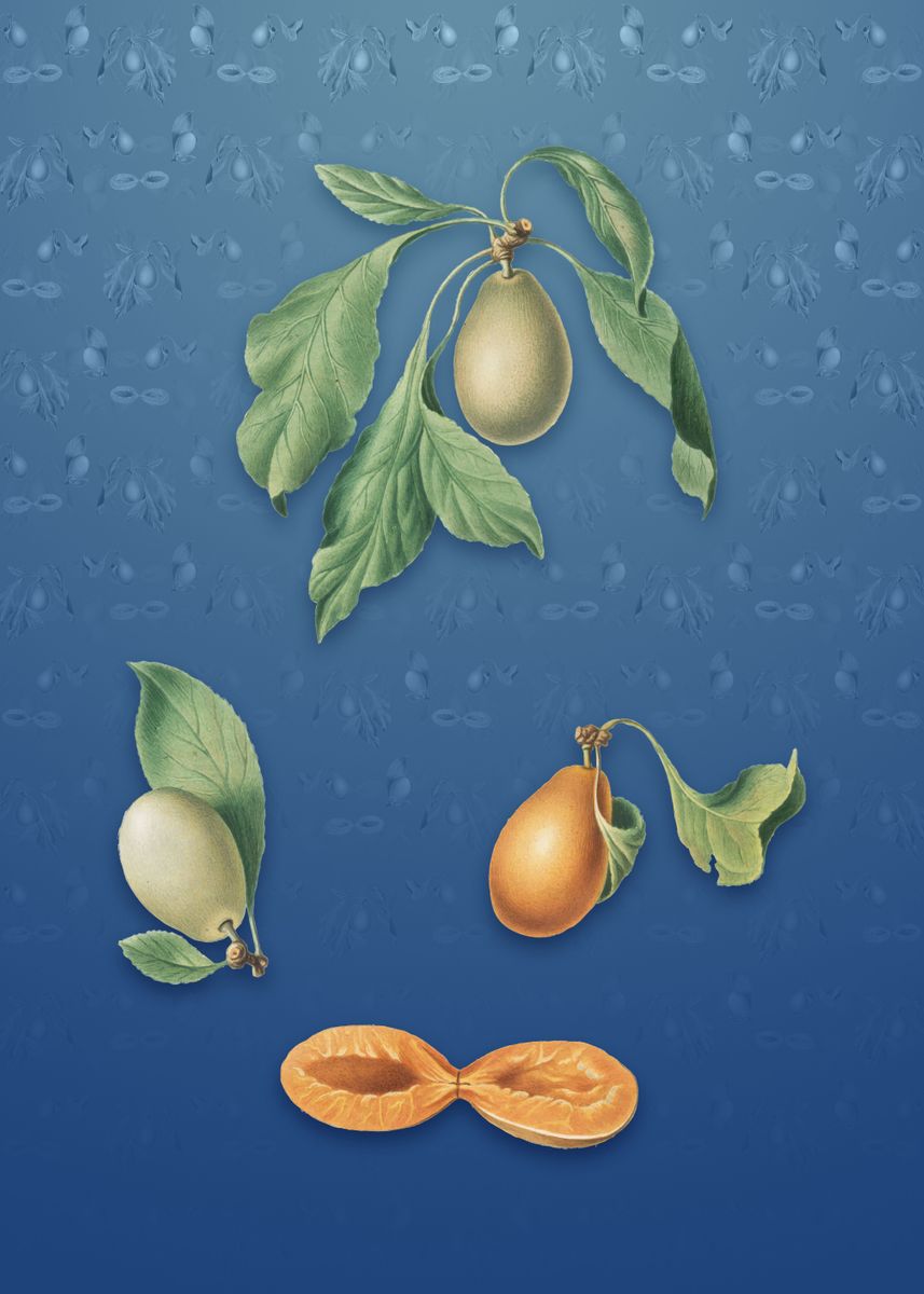 'Prune on Bahama Blue' Poster, picture, metal print, paint by Holy Rock ...