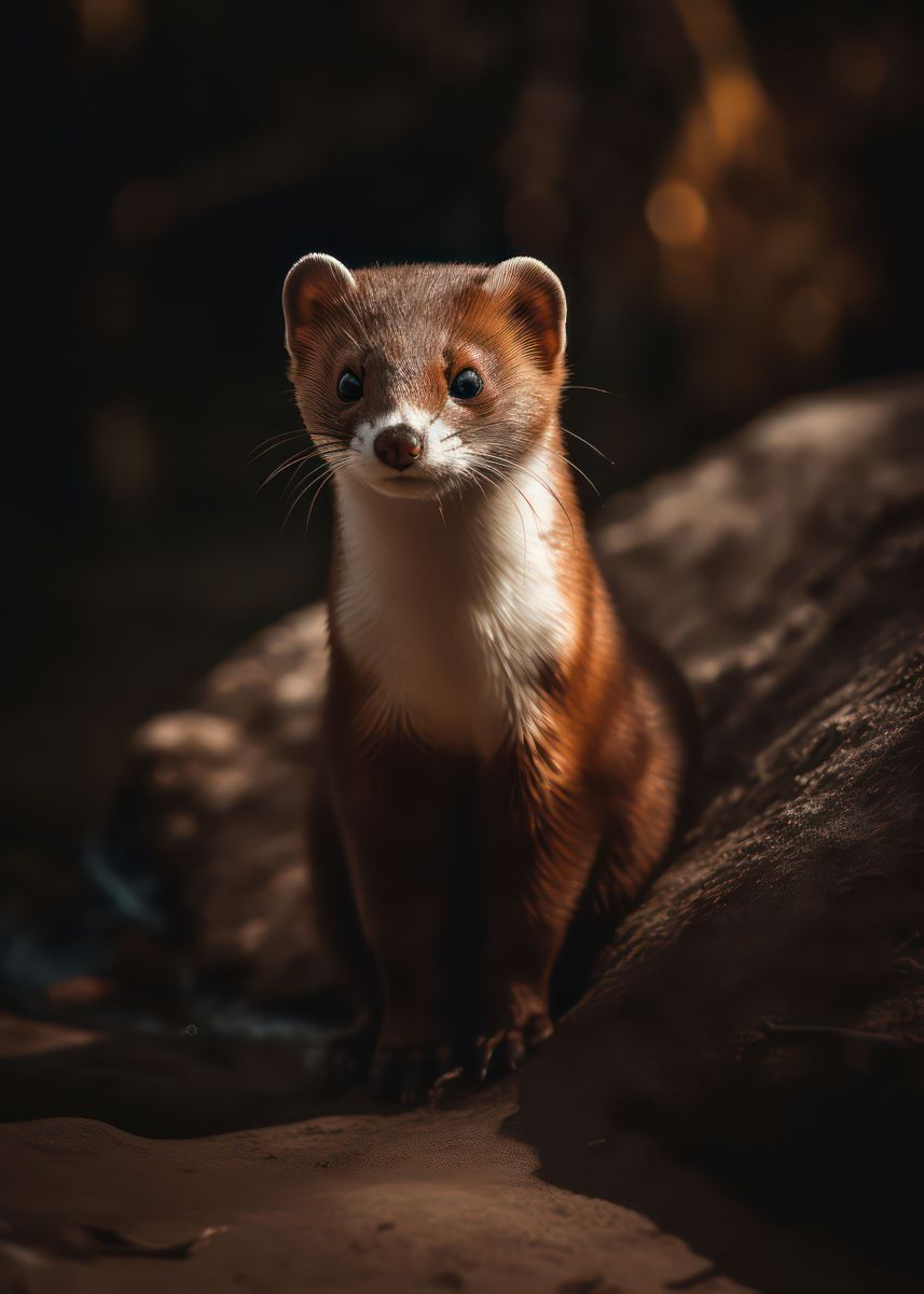 'Curious weasel' Poster, picture, metal print, paint by Zooscape ...