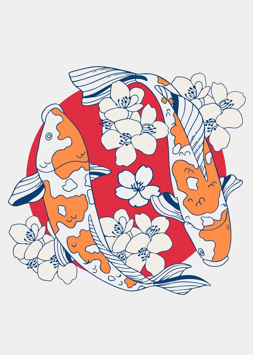 'Japanese Koi Fish ' Poster by Space Nature | Displate