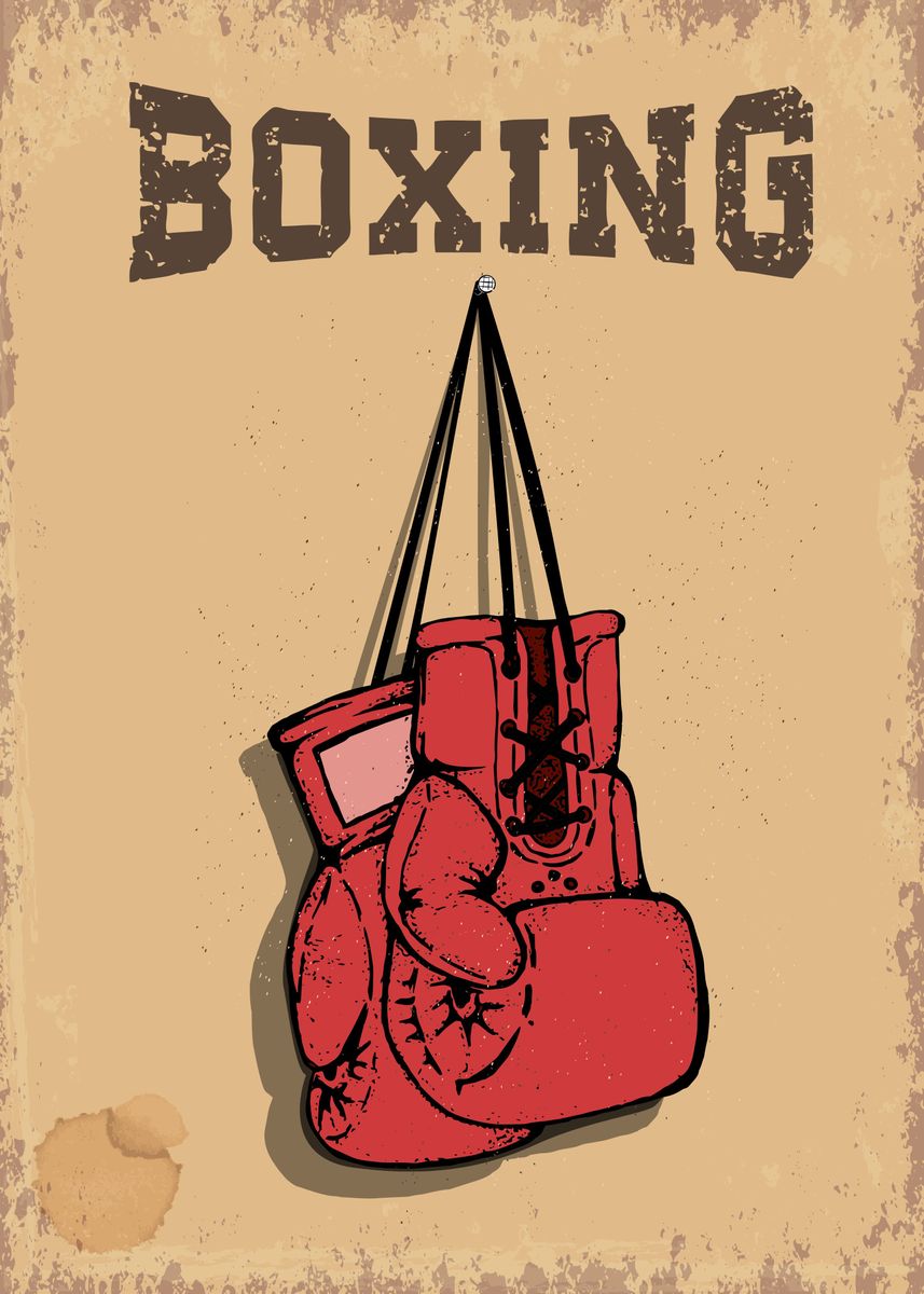 'boxing gloves' Poster, picture, metal print, paint by VectorHight ...
