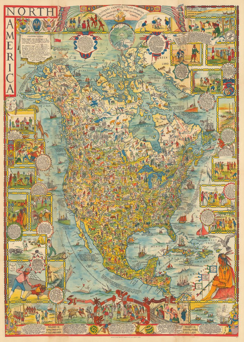 'Map of North America' Poster by Sam Kal | Displate