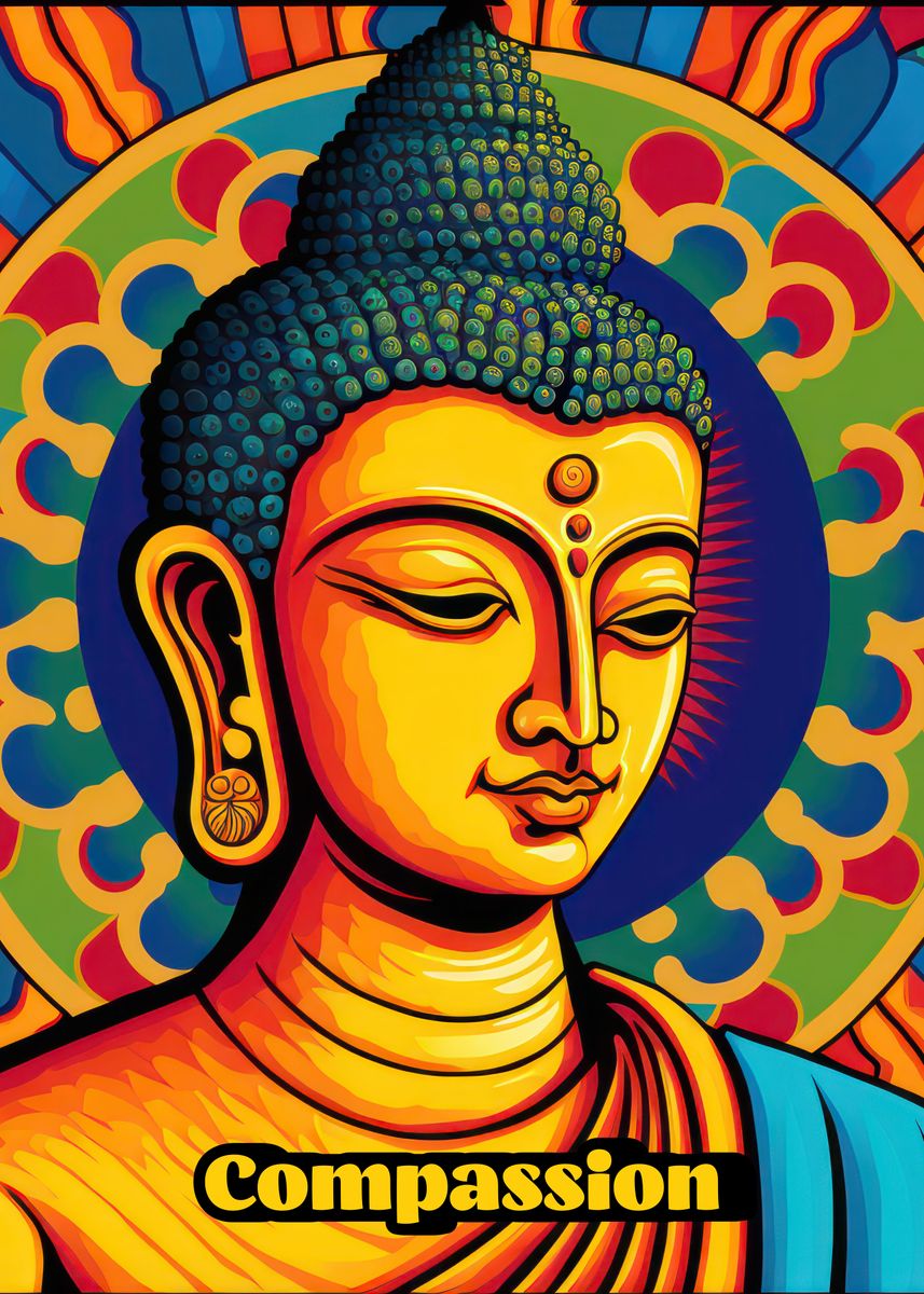 'Boundless Compassion ' Poster, picture, metal print, paint by PRANIT ...