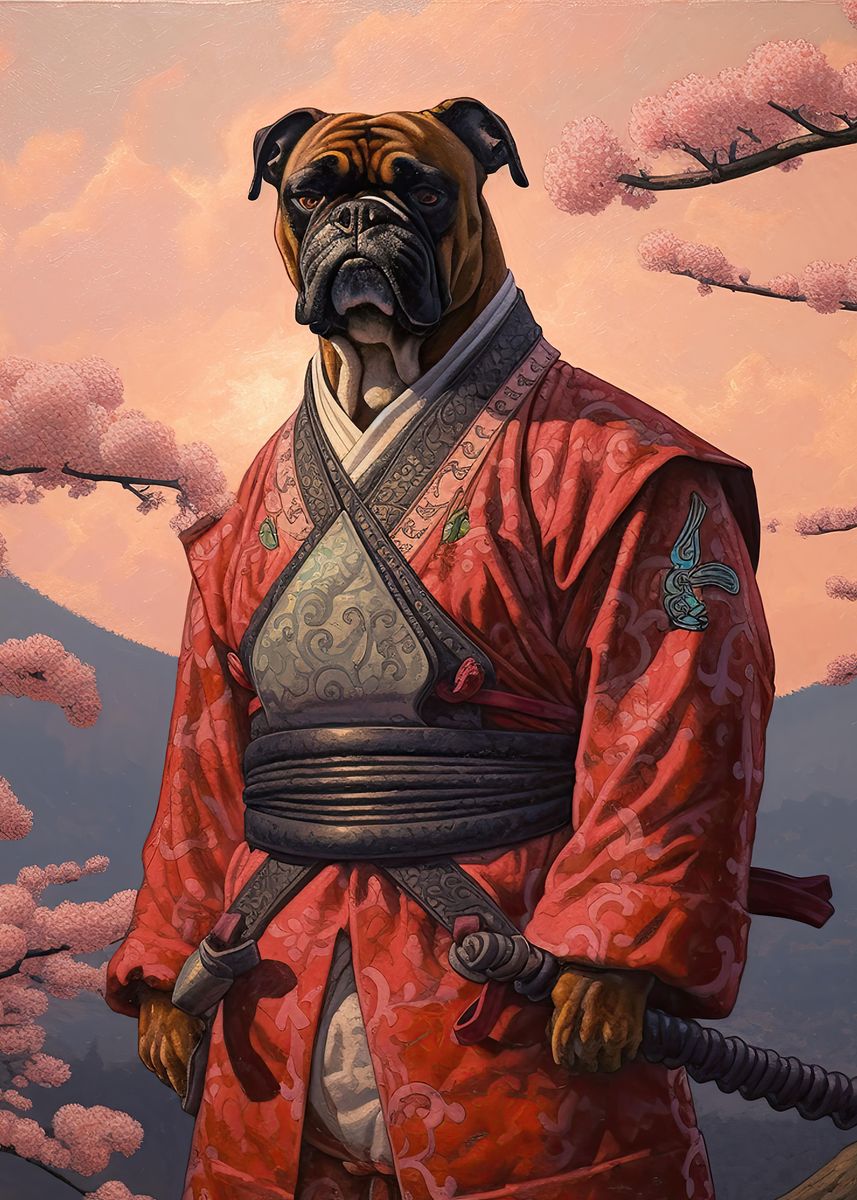 'Boxer Dog The Samurai ' Poster by PetPrints | Displate