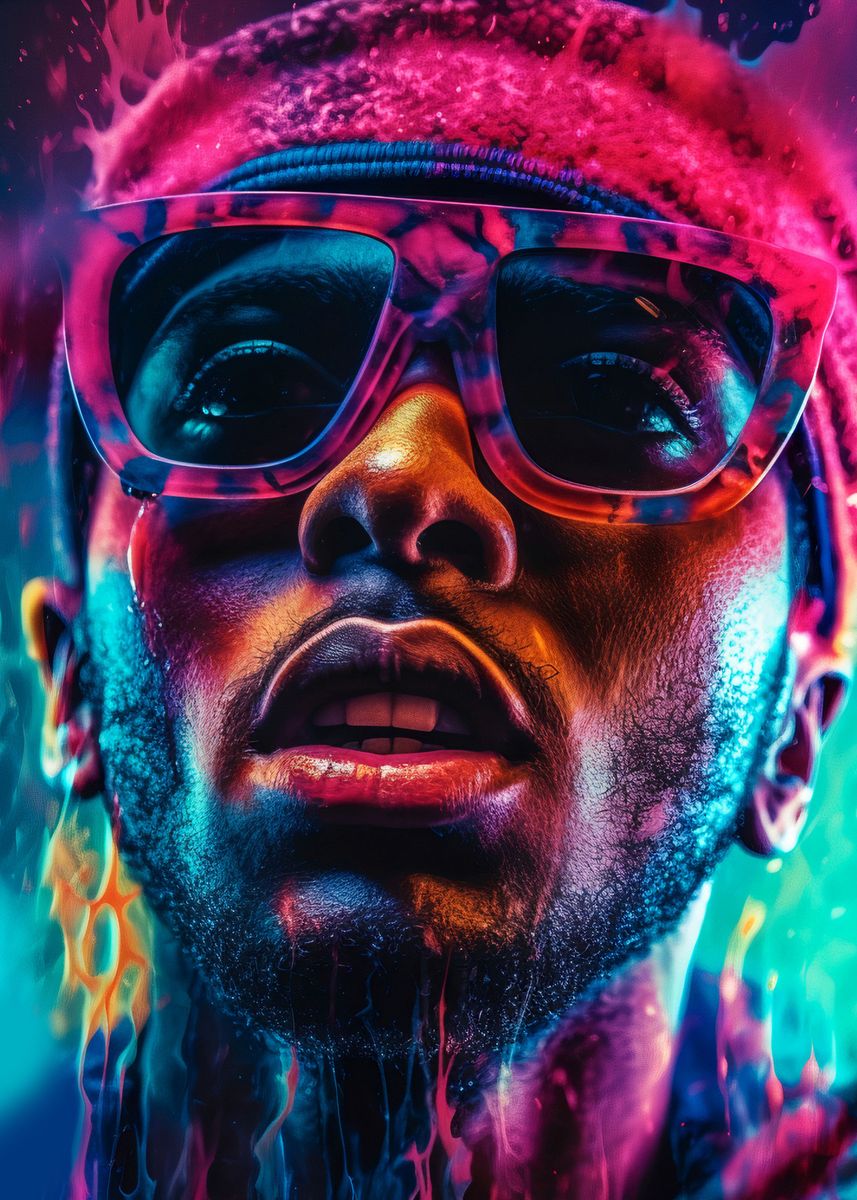 'Rapper Art' Poster, picture, metal print, paint by Plasse Pete | Displate