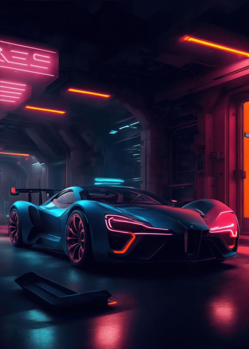 'Underground Sports Car' Poster, picture, metal print, paint by ...