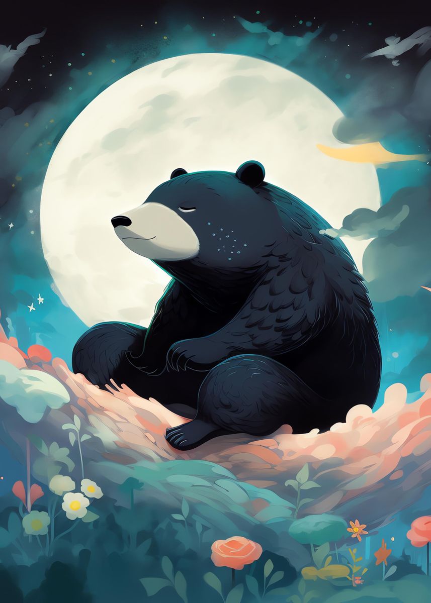 'Black at The Moon Light' Poster, picture, metal print, paint by Gokan ...