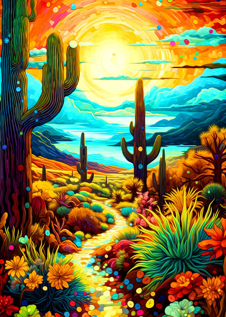 'Colorful Landscape' Poster, picture, metal print, paint by Le ha ...