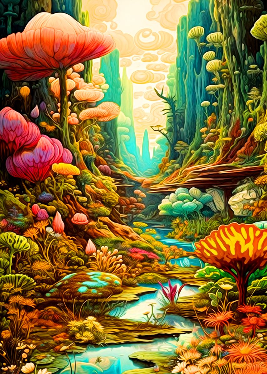 'Colorful Landscape' Poster, picture, metal print, paint by Le ha ...