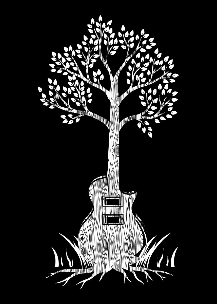 'Electric Guitar Tree' Poster, picture, metal print, paint by ...