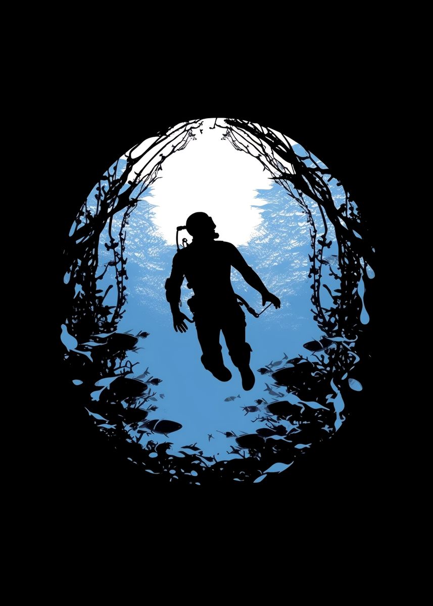 'Scuba Diving Diver' Poster, picture, metal print, paint by CrownMerch ...