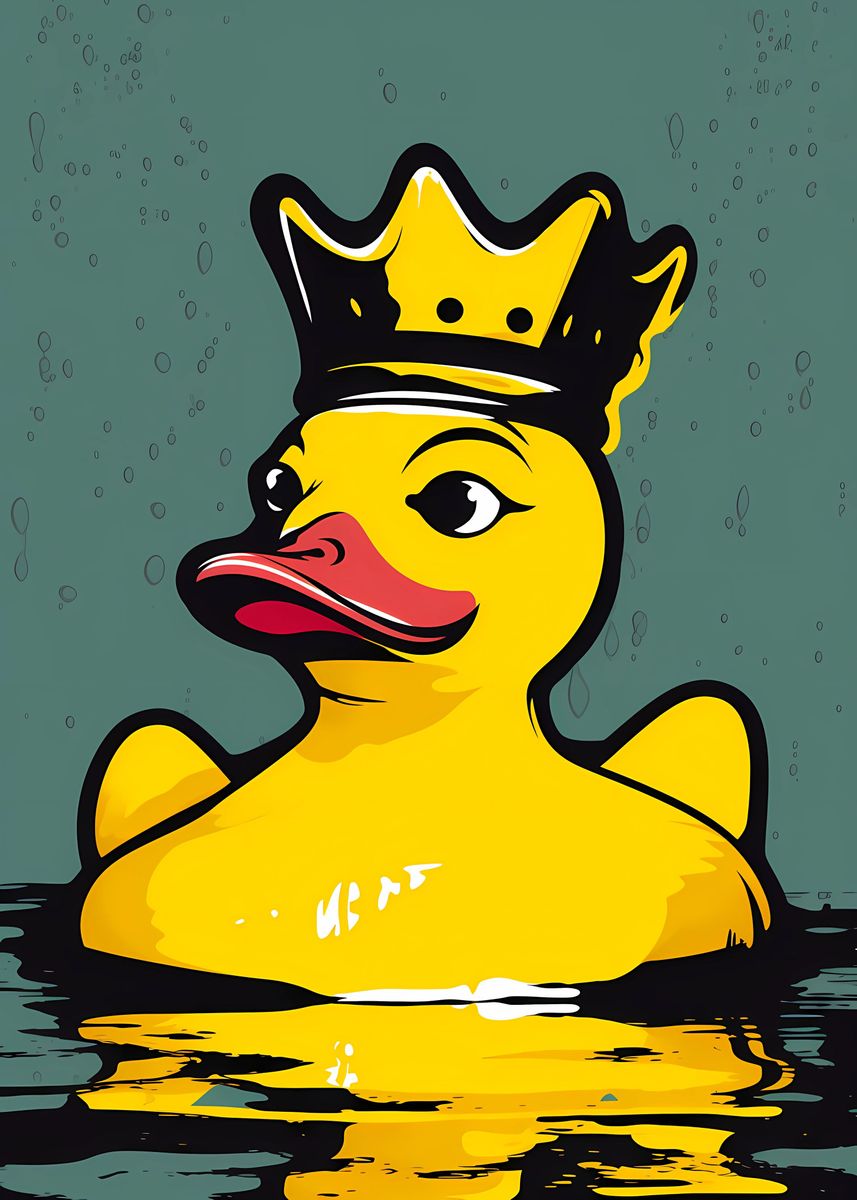 'Rubber Duck With Crown' Poster, picture, metal print, paint by ...