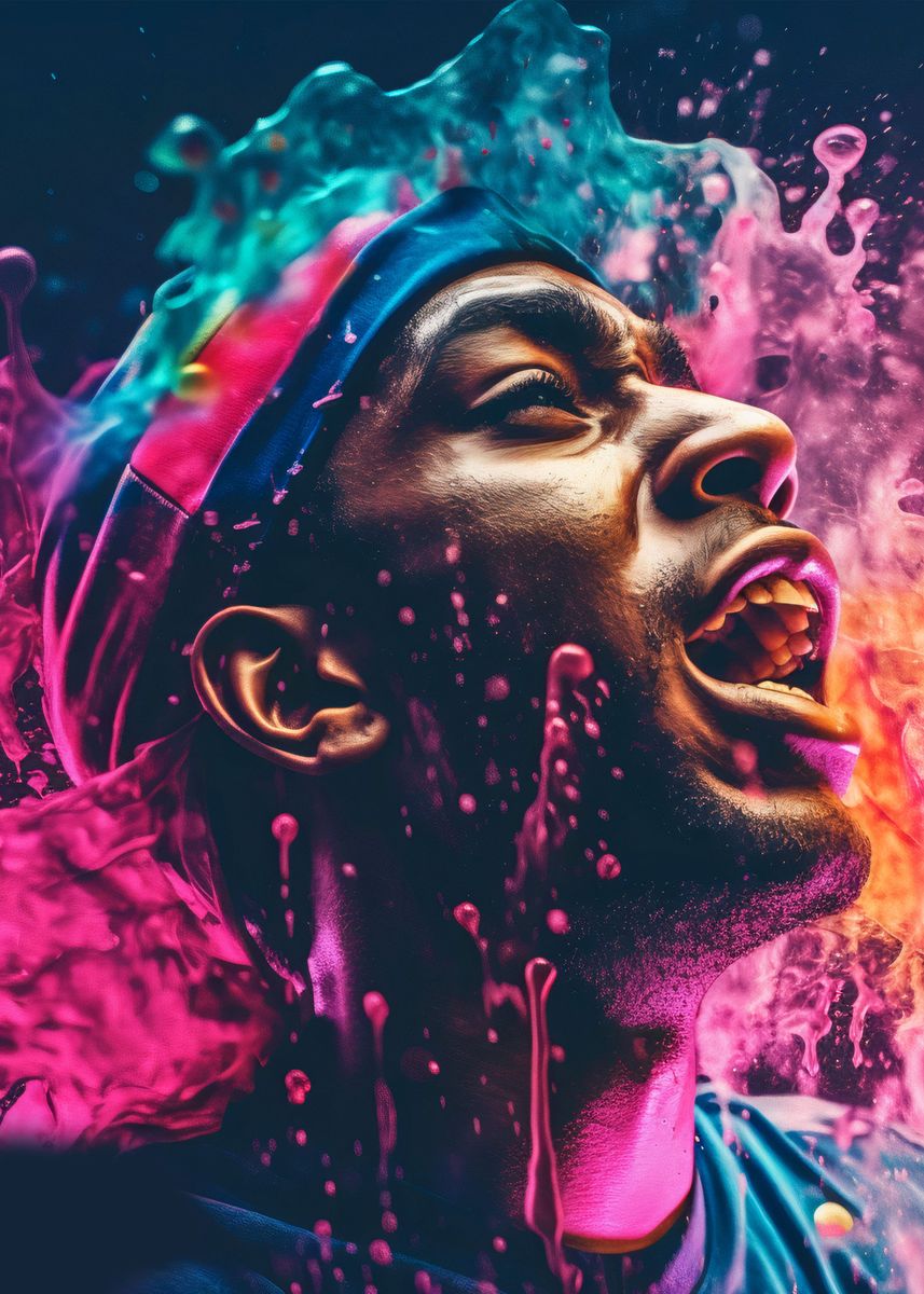 'Rapper Painting' Poster, picture, metal print, paint by Plasse Pete ...