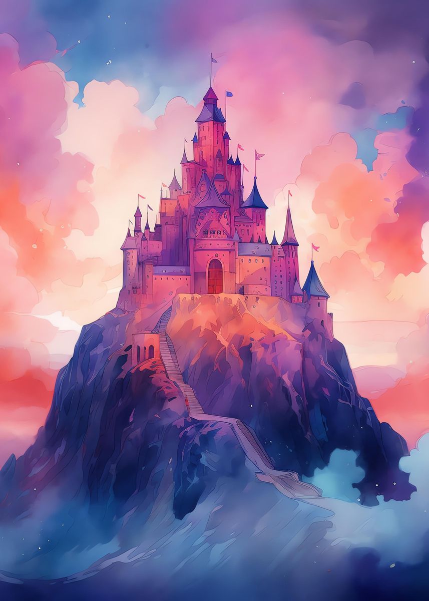 'The Castle' Poster, picture, metal print, paint by Abu Abu | Displate