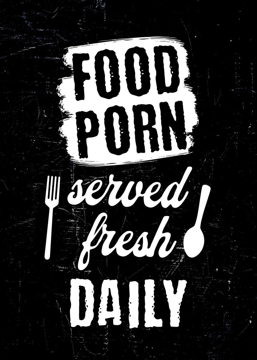 'Eat Served Fresh Daily' Poster, picture, metal print, paint by Jovana ...