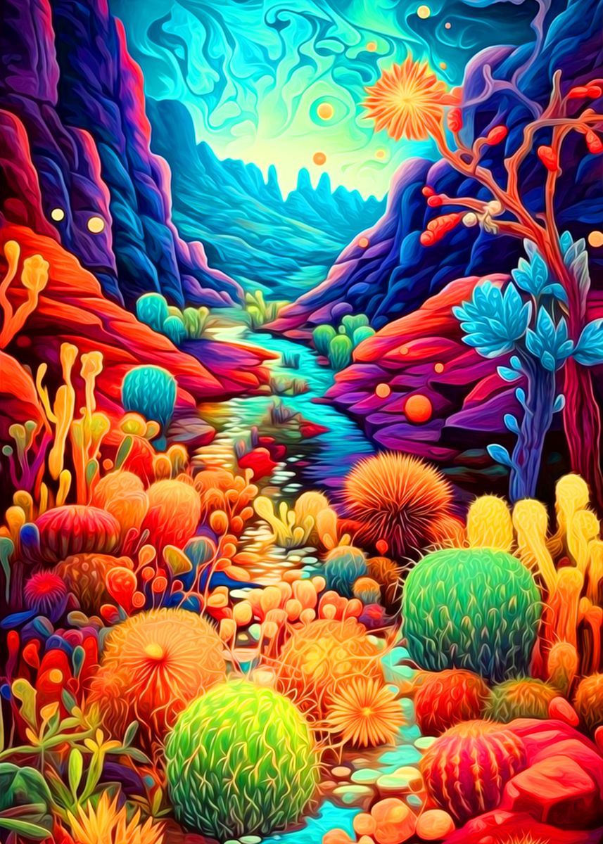 'Colorful Landscape' Poster, picture, metal print, paint by Le ha ...