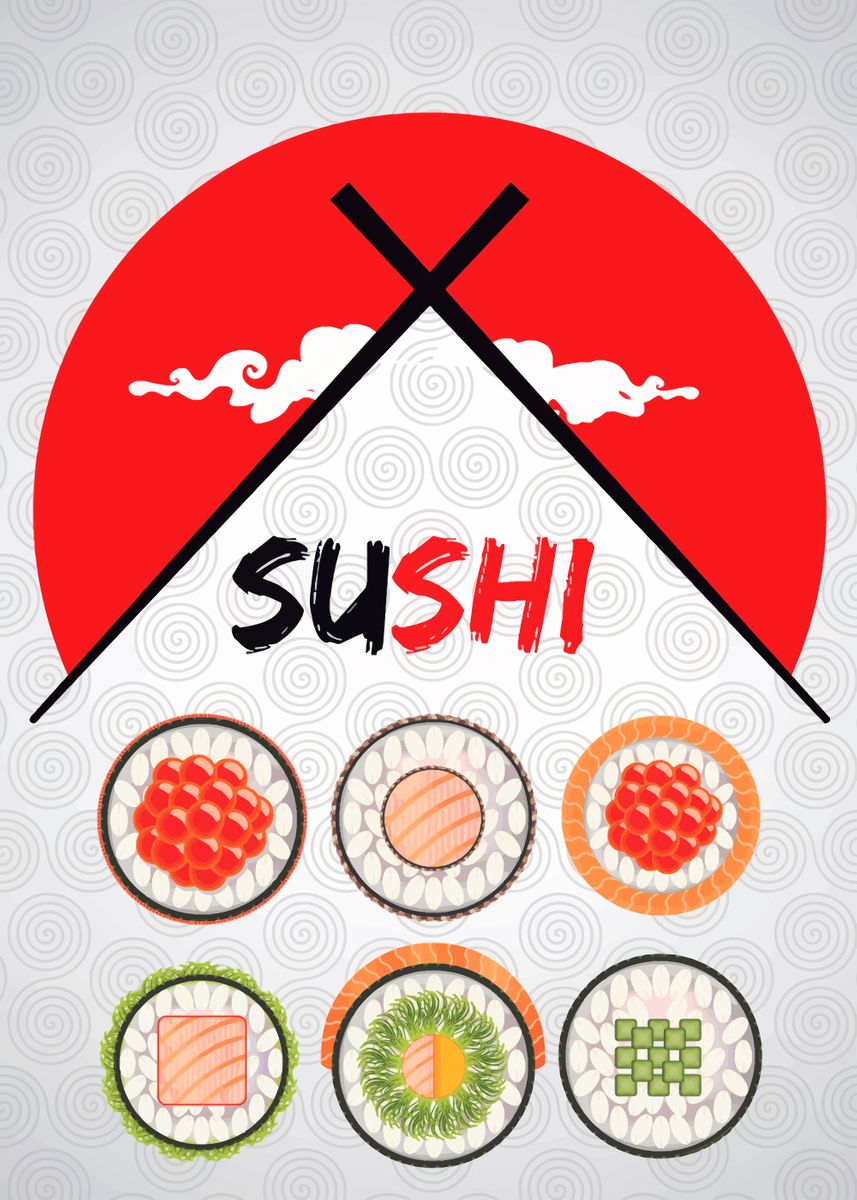 'Japanese food' Poster, picture, metal print, paint by Chisato ...