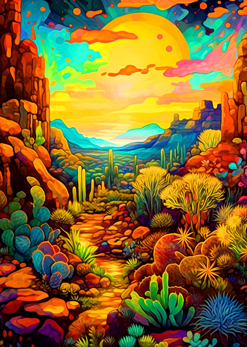 'Colorful Landscape' Poster, picture, metal print, paint by Le ha ...