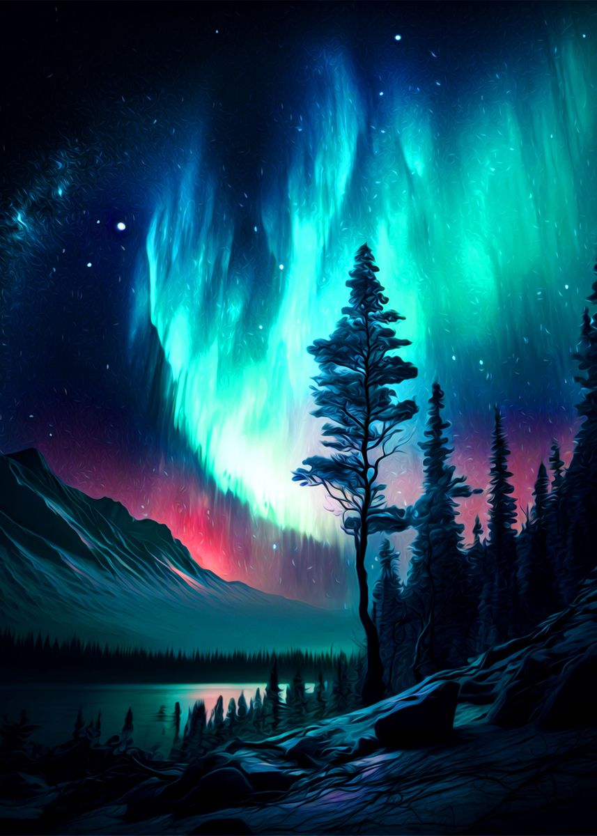 'Landscape' Poster, picture, metal print, paint by Helen Hall | Displate