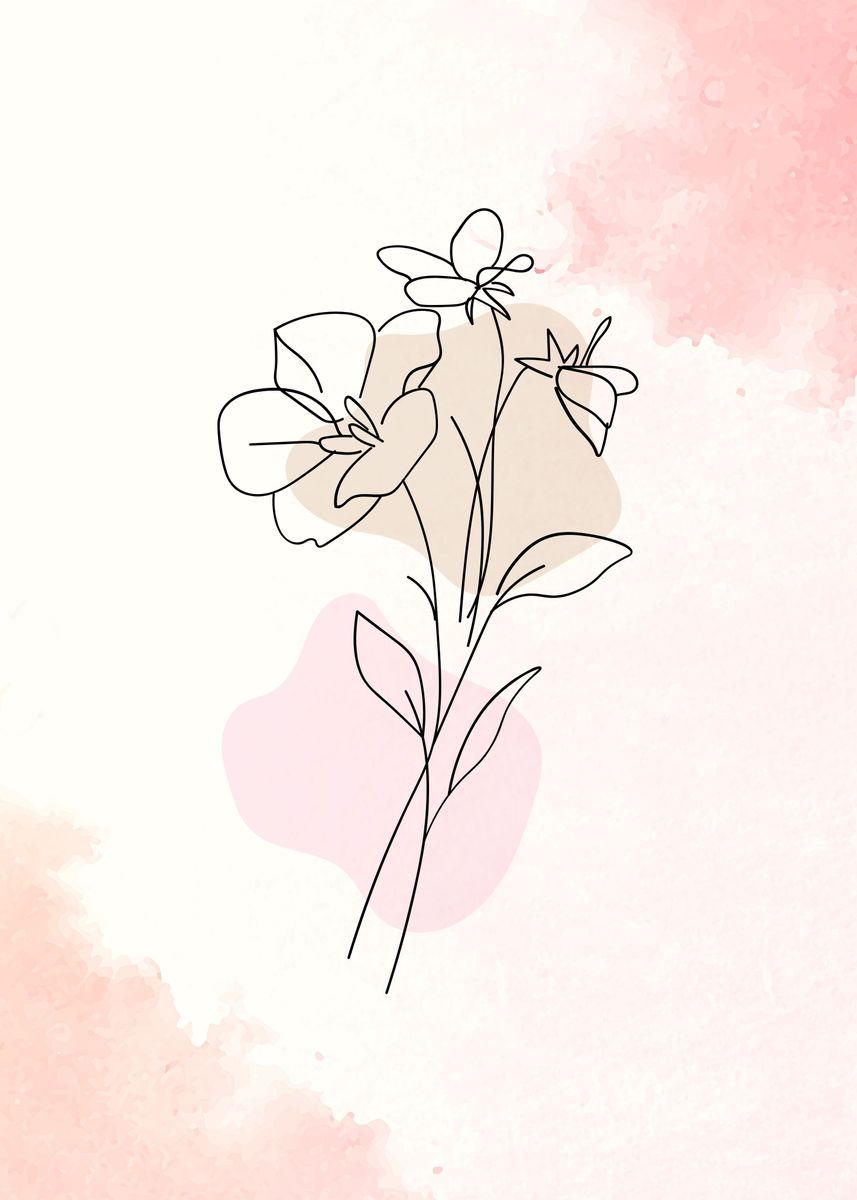 'Minimalist Abstract Flower' Poster, picture, metal print, paint by ...