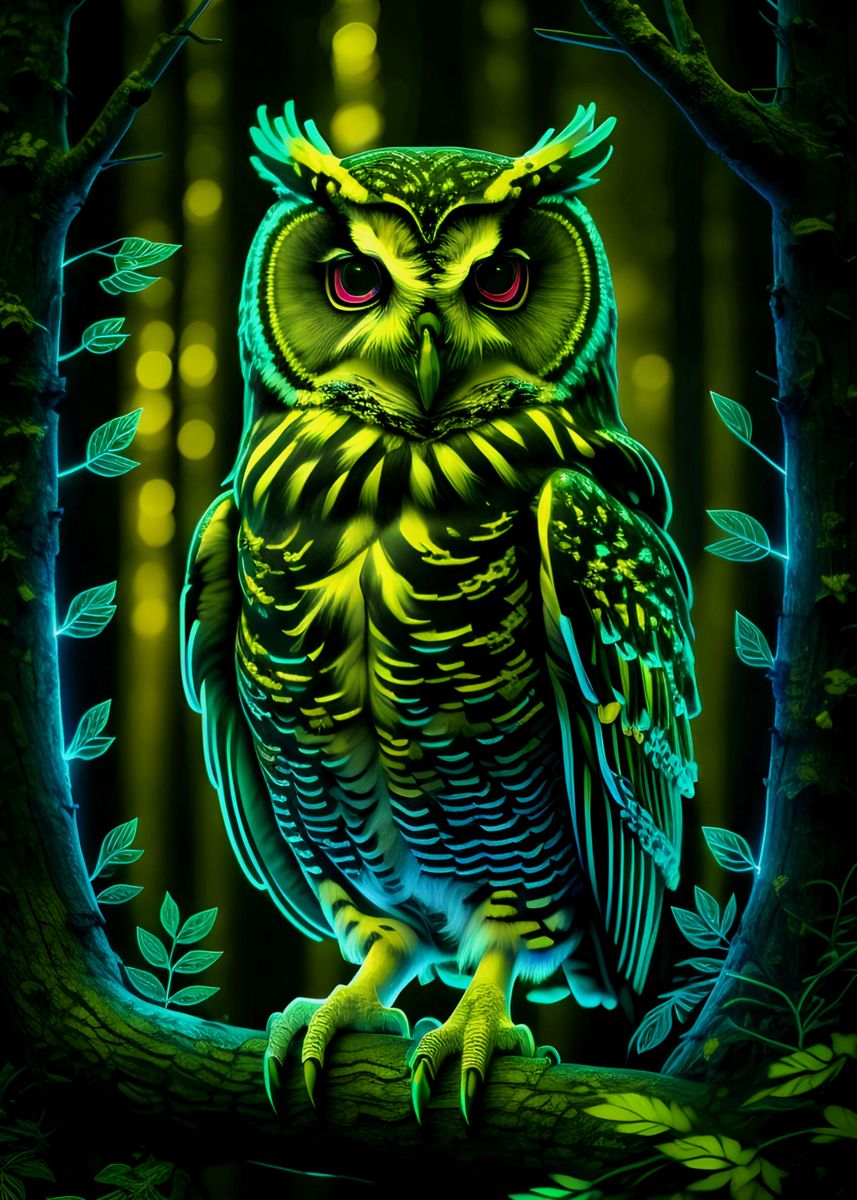 'DARTRIX OWL ' Poster, picture, metal print, paint by zuzuzu | Displate