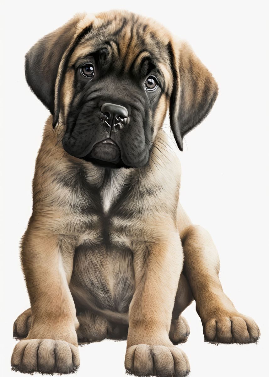 'English Mastiff Dog 04' Poster by Aloke Design | Displate