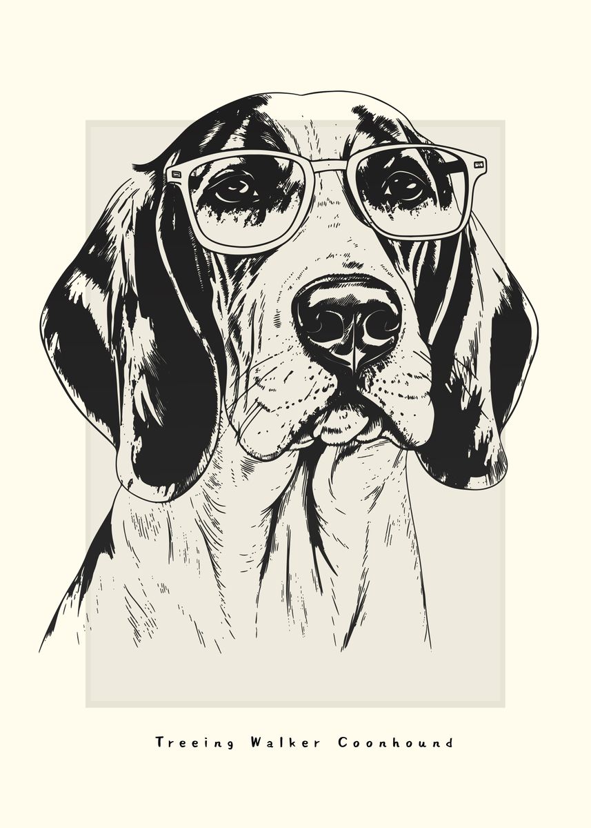 'Treeing Walker Coonhound' Poster by Rafael Dxgn | Displate