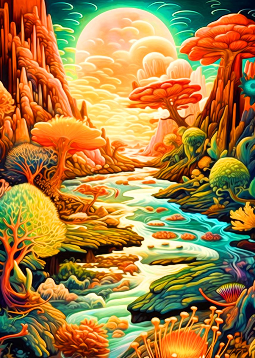 'Colorful Landscape' Poster, picture, metal print, paint by Le ha ...