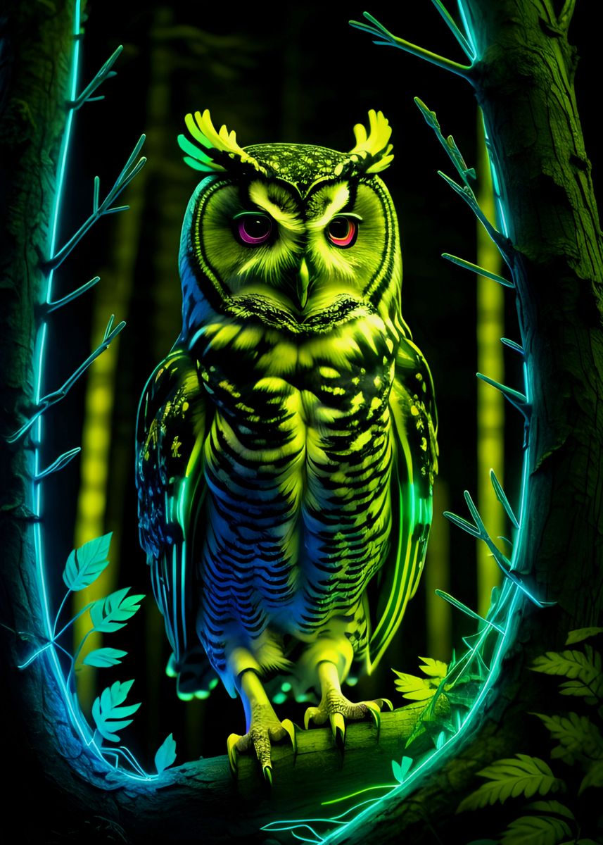 'animal neon light ' Poster, picture, metal print, paint by zuzuzu ...