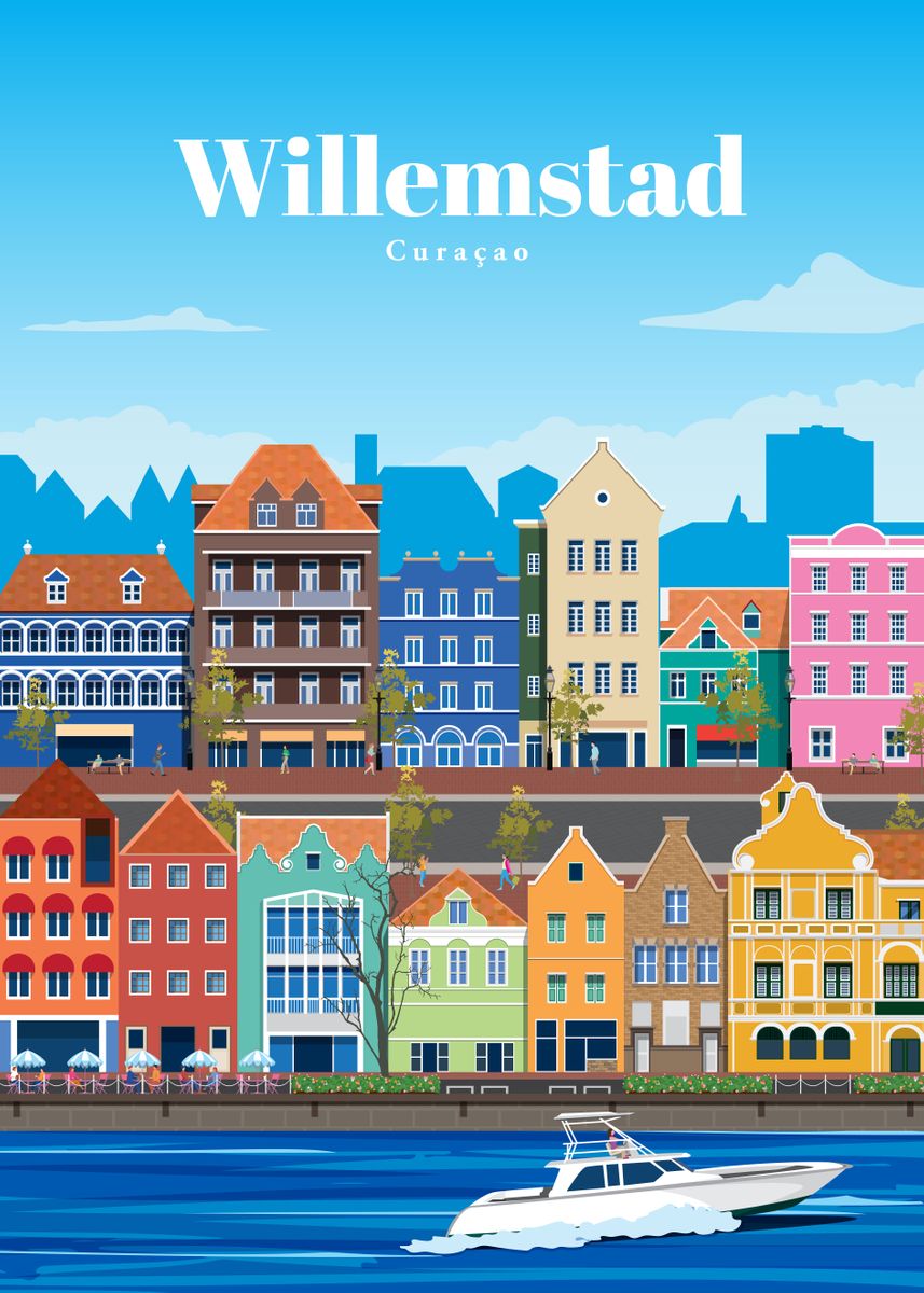 'Travel to Willemstad' Poster, picture, metal print, paint by Studio ...